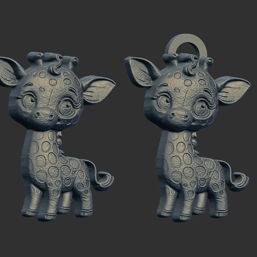 🦒 cartoon giraffe keychain cnc model・ STL File for 3D printing and CNC ...