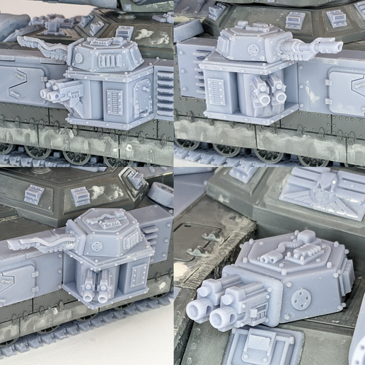 🪐 Red Planet Pattern Super Heavy Sponsons and Turrets・ 3D File for ・Cults