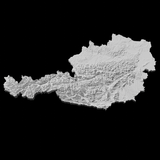 3D file Austria Topographic Map - 3D Terrain Elevation - Relief 3D Map of Austria 🇦🇹 ・Template ...