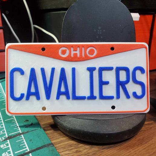 🏀 Ohio Decorative License plate - Cleveland Cavaliers・ STL File for 3D ...