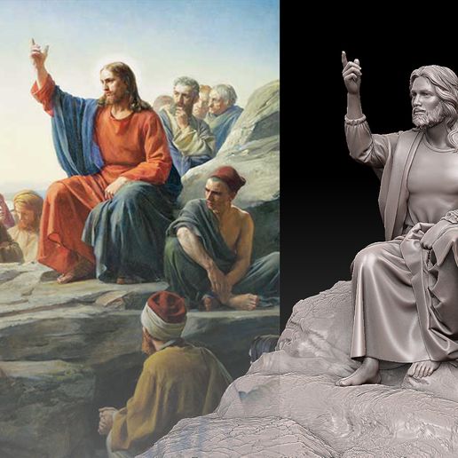 ️ Jesus The Sermon on the Mount・ 3D File for 3D printing・Cults