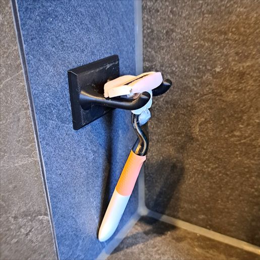 🪒 Wall-Mounted Razor Holder - Stick-On Design for Gel-Pad Razors・ STL ...