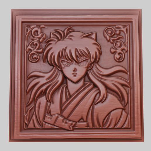 Fichier 3D Inuyasha 3d printer relief medallion obj stl 🖨️ ・Plan à ...