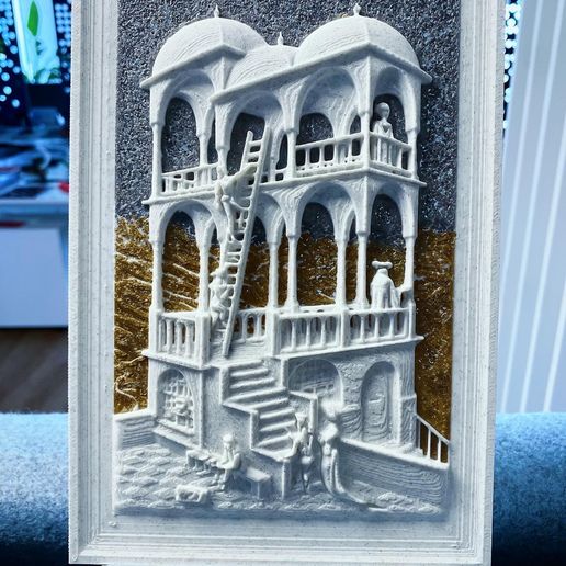 🎨 M.C. Escher Belvedere Relief – 3D Printed in Multi-Color ・ STL File ...