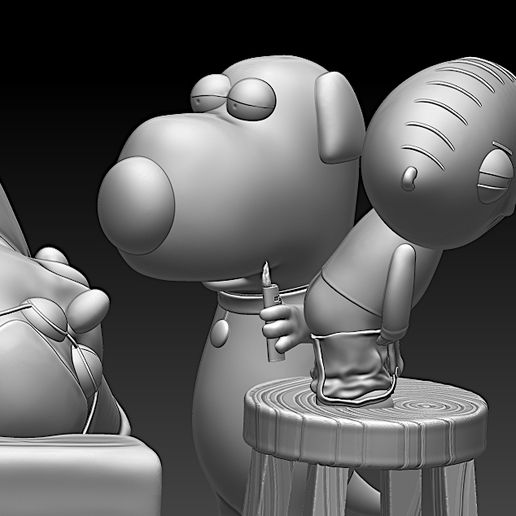 👪 Family Guy (Griffin) Model Printing Miniature Assembly File STL-OBJ ...