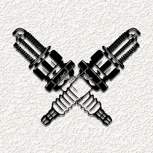 🎨 spark plugs wall art home decor・ STL File for 3D printing・Cults