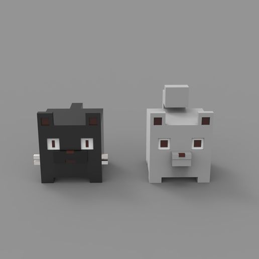 🐱 3D Printable Cubic Cat and Dog Models・ STL File for 3D printing・Cults