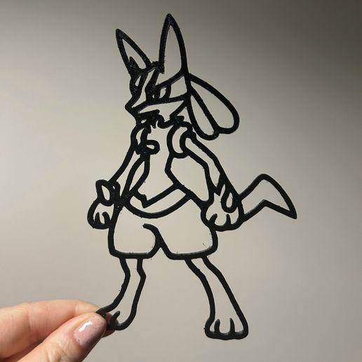 🐉 geometric LUCARIO pokemon 2d wall art・ STL File for 3D printing and ...