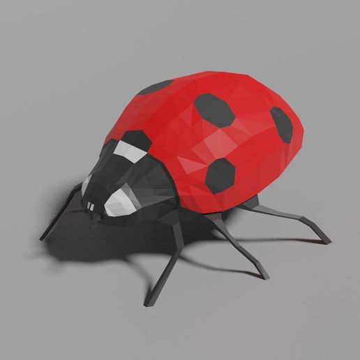 🐞 Low Poly Ladybug 3D Model STL・ STL File for 3D printing・Cults