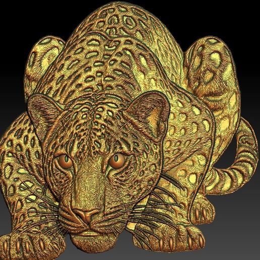 🐆 Leopard CNC Relief Model・ STL File for 3D printing・Cults