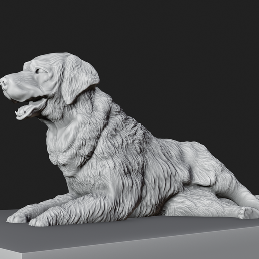 STL file labrador lying down mouth open stl ⬇️ ・3D print design to ...