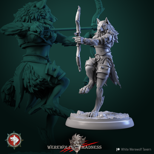 ⚔️ Werewolwes warriors female set 6 miniatures 32mm pre-supported・ 3D ...
