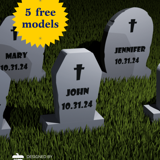 🎃 Gravestone Halloween Customizable (reverse print)・Free STL File for ...