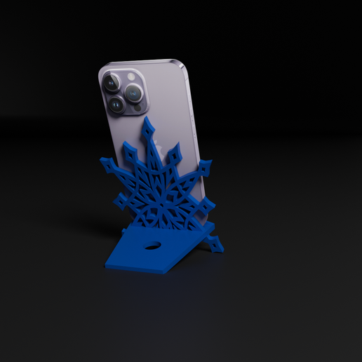 ️ Soporte de teléfono con diseño de copo de nieve para Navidad・Archivo ...