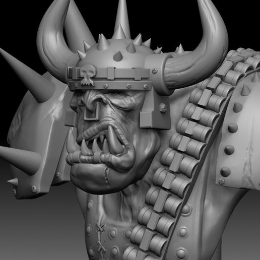 ⚔ Warhammer Ork warmaster bust・Free STL File for 3D printing・Cults