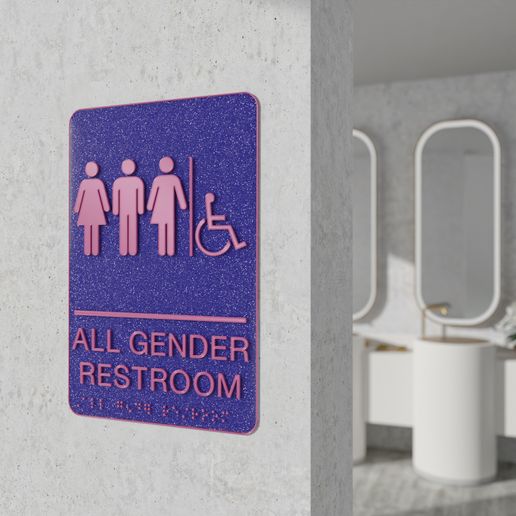 🏳️‍⚧️ Simple All Gender Restroom Sign | All gender Inclusive Restroom ...
