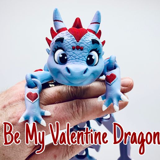 🐉 Be My Valentine Dragon・ STL File for 3D printing・Cults