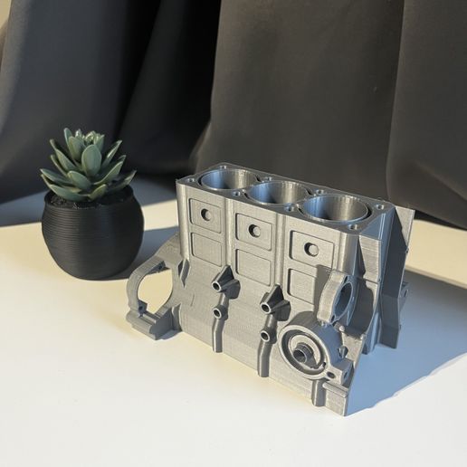 🖊️ MOTOR BLOCK PEN HOLDER・Archivo STL para Impresión 3D・Cults