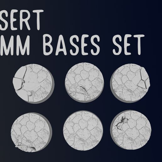 🏜️ 32mm Desert Bases Set・ STL File for 3D printing・Cults