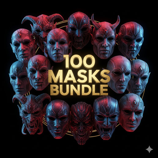 💯 100 3D Mask STL Models Bundle mask, 3D mask design, medieval mask ...