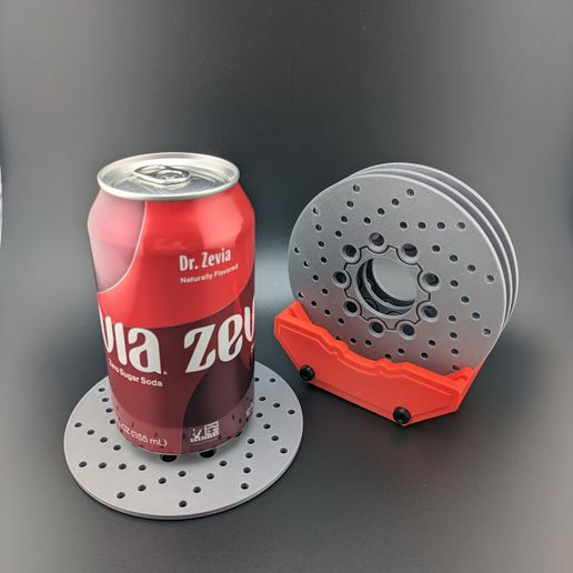 🚗 Disc Brake Coaster (4 Disc Set)・ STL File for 3D printing・Cults