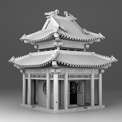 🇨🇳 Chinese Architecture - Palace 13・ STL File for 3D printing・Cults