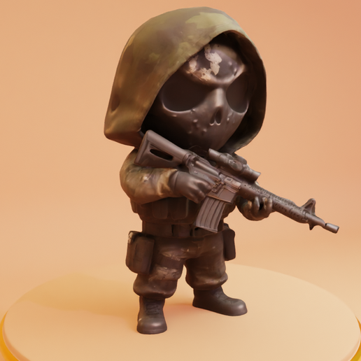 STL file Commando Soldier Chibi 🫡 (OBJ)・3D printable design to download ...