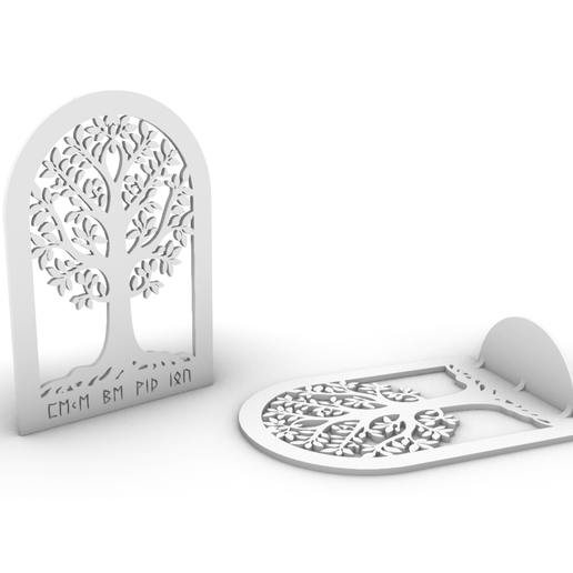 🌳 Celtic Tree Bookend With Runes・ STL File for 3D printing・Cults