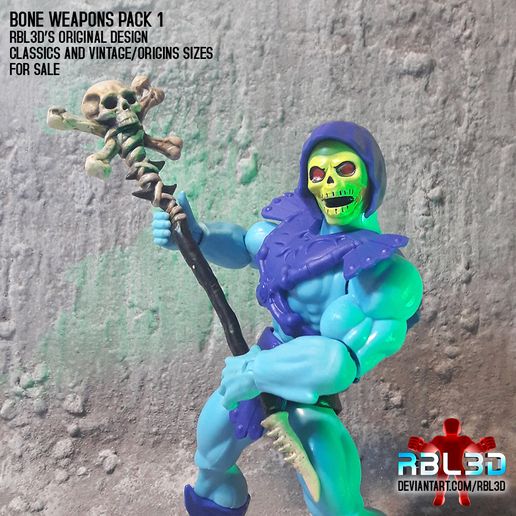 OBJ file Bone Weapons Pack 1 (Axe, Ring, Staff) 🦴 ・3D print model to ...