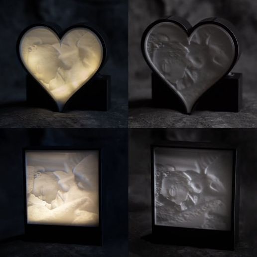 💜 Lithophane heart box・ STL File for 3D printing・Cults