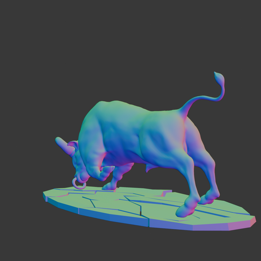 🐂 Charging Bull 3D Model – Fully Textured and 3D Printable・ STL File ...