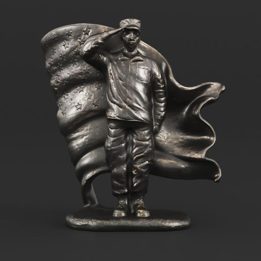 🪖 DWK Solemn Statue Solid Military Tribute Bronze Armed Forces Man Cave ...