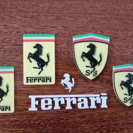 🛡️ Ferrari logo, official shield, rectangular shield・ 3D File for 3D ...