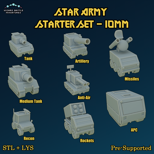 ⭐ Star Army Starter Set - 10mm Scale・ 3D File for ・Cults