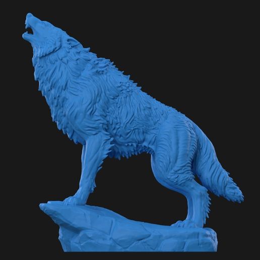 🐺 Howling Wolf・ STL File for 3D printing・Cults