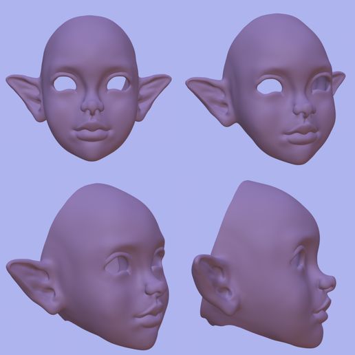 🫧 Dxgirly Designs Bubbles Elf BJD Head ONLY・ STL File for 3D printing・Cults