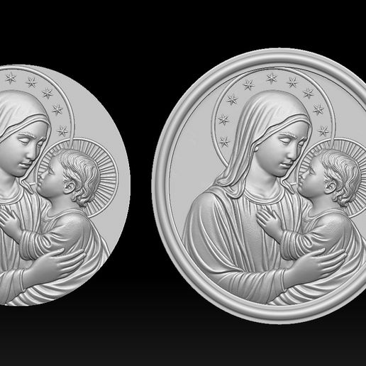 👶 Mary with Baby Jesus Pendant 3D print model・ STL File for 3D printing ...