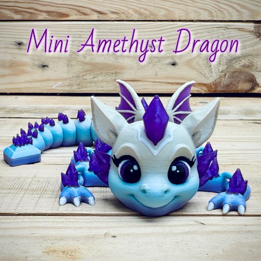 🐉 Mini dragón de amatista・Archivo STL para Impresión 3D・Cults