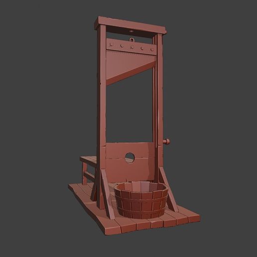 🔧 Guillotine Miniature 3D Model・ STL File for ・Cults