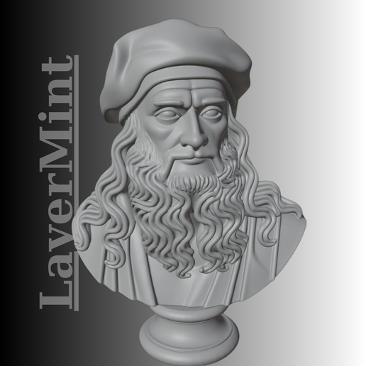 👤 Leonardo da Vinci Bust Statue – 3D Printable Sculpture STL・ STL File ...