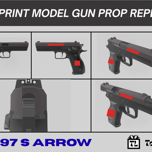 🔫 3D Print model gun Prop Pistol pack.1 (6 Pistols)・ 3D File for 3D ...