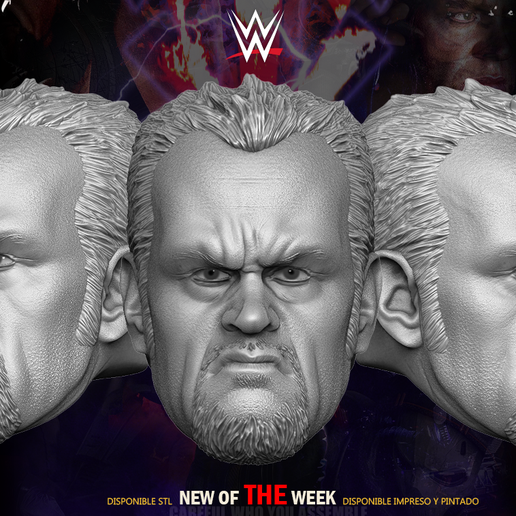 🇺🇸 UNDERTAKER HEAD, AMERICAN BADASS, MATTEL・ STL File for 3D printing・Cults