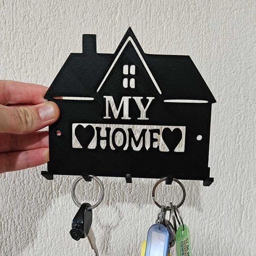 STL file My Home Keychain-Wall Mounted 🏠 ・3D print design to download・Cults