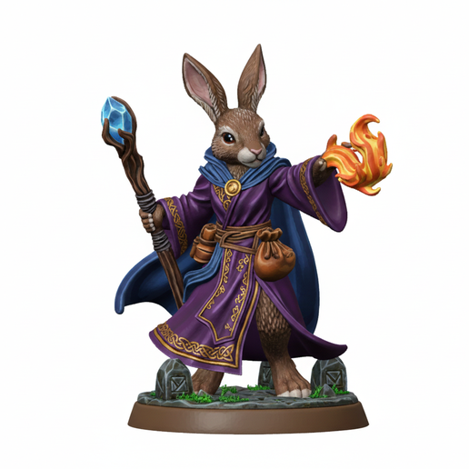 🧙 Arcane Hare Sorcerer - Anthropomorphic Rabbit Mage Miniature・ STL ...