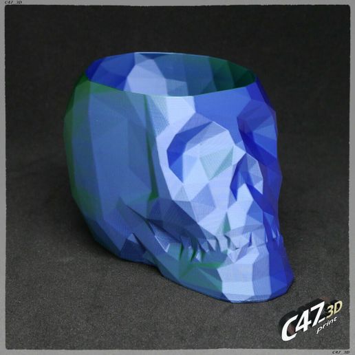 Fichier STL gratuit Vase à tête de mort Low-Poly 🏺 ・Modèle à ...