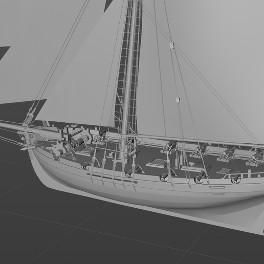 ⛵ [Naval Action] Traders_Cutter sailboat digital model・ OBJ File for 3D ...