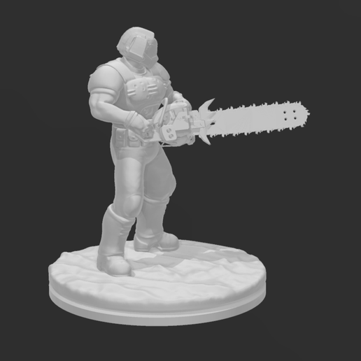 🪚 DOOM Marine Classic Miniature with Chainsaw (Presupported)・ STL File ...