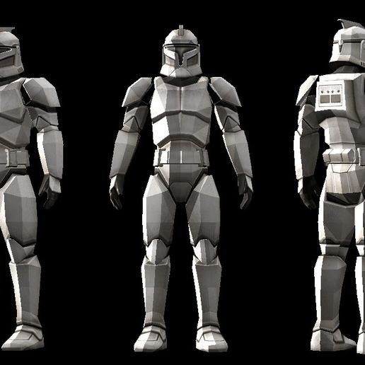 ⭐ Low polygon star wars Clone trooper model・ STL File for ・Cults