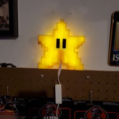 3D printed Super Mario Bros. Pixel Star Tree Topper・Cults