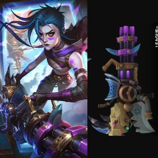 🔫 Arcane: Fractured Jinx Weapon EVA Foam Pepakura Template | Cosplay ...